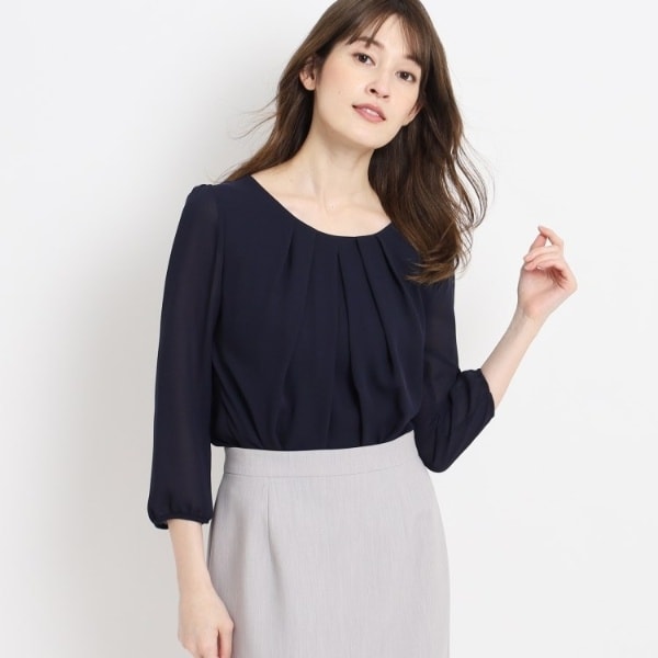 クード シャンス（COUP DE CHANCE）/【洗える／日本製／通勤】タックブラウス