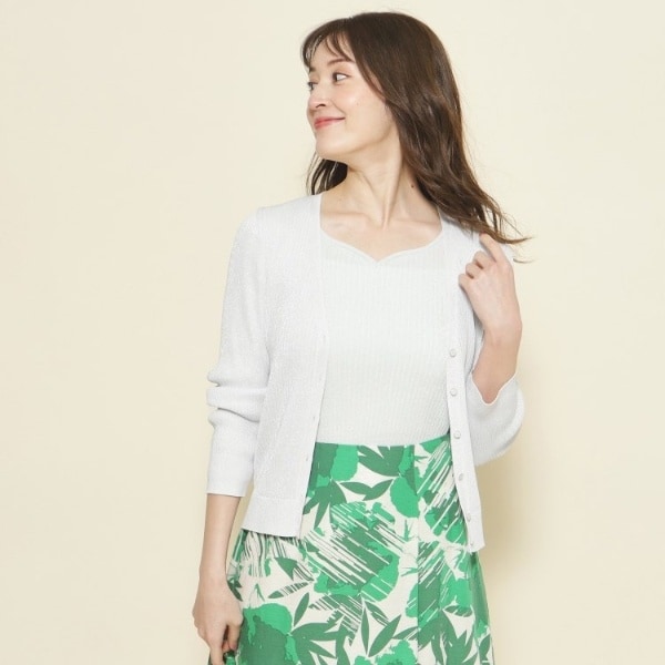 クード シャンス（COUP DE CHANCE）/【洗える／日本製／ラメ】Vネックリブカーディガン