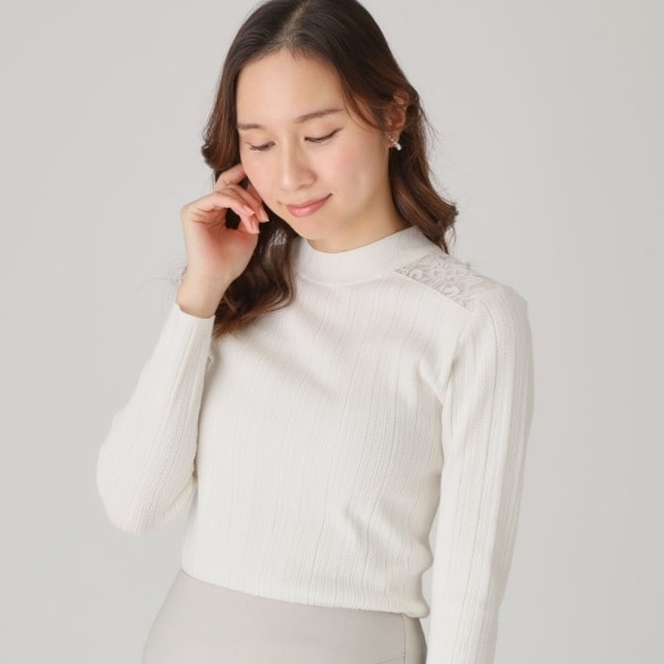 クード シャンス（COUP DE CHANCE）/【洗える】レースニットトップス