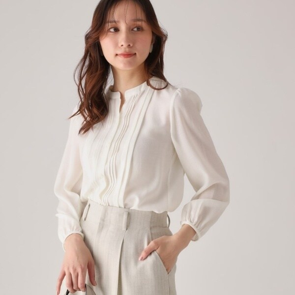 クード シャンス（COUP DE CHANCE）/【洗える／シアー素材】タックデザインブラウス