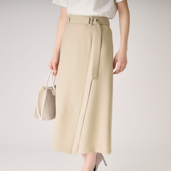 クード シャンス（COUP DE CHANCE）/【洗える／日本製】ラップ風デザインスカート