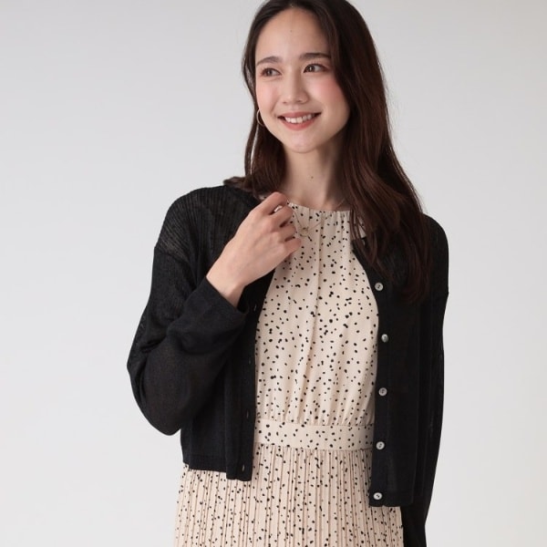 クード シャンス（COUP DE CHANCE）/【洗える／シアー感】ラメ混ニットカーディガン