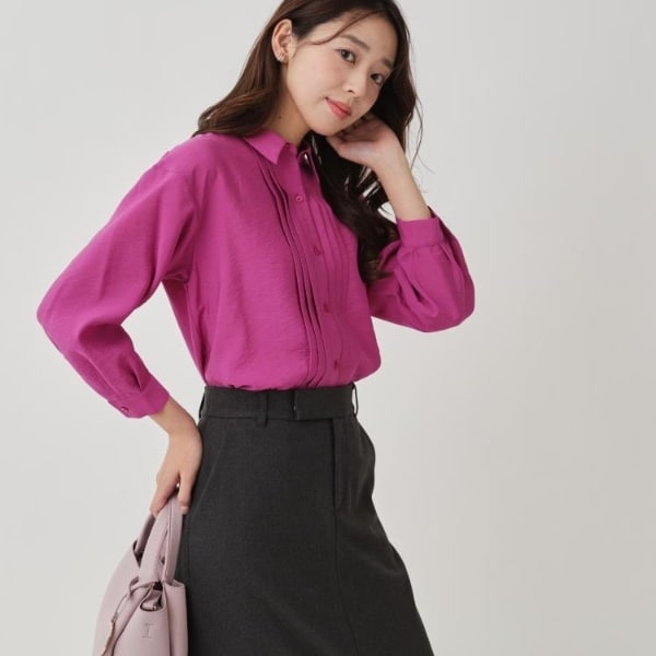 クード シャンス（COUP DE CHANCE）/【手洗い可】タックデザインブラウス