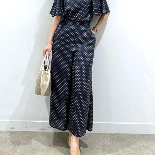 クード シャンス（COUP DE CHANCE）/【手洗い可／日本製】小紋柄ワイドパンツ