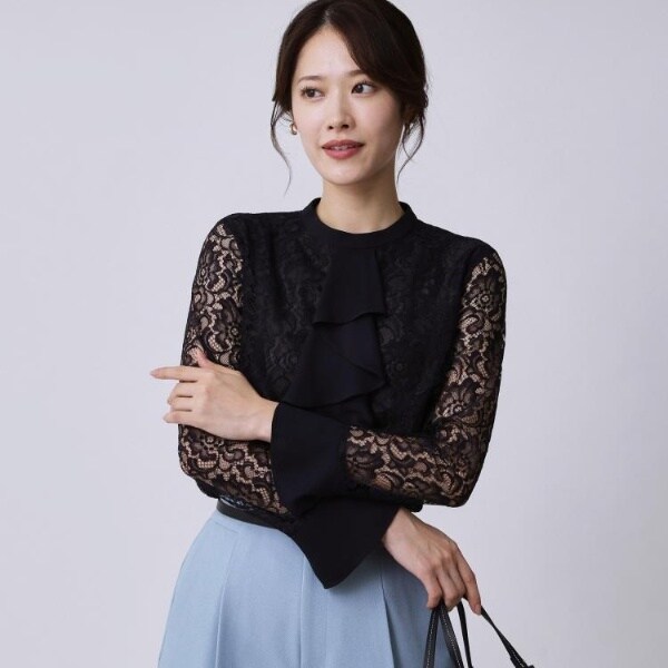 クード シャンス（COUP DE CHANCE）/【日本製】フラワーレースブラウス