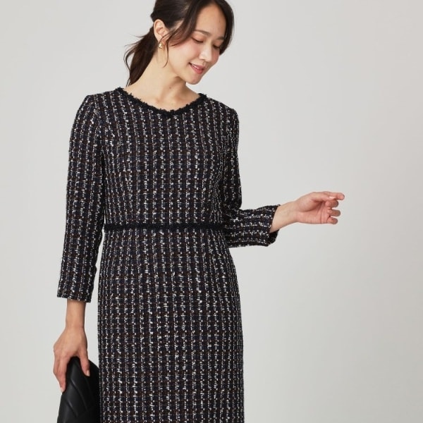 クード シャンス（COUP DE CHANCE）/【日本製／セットアップ可】ファンシーツィードのワンピース
