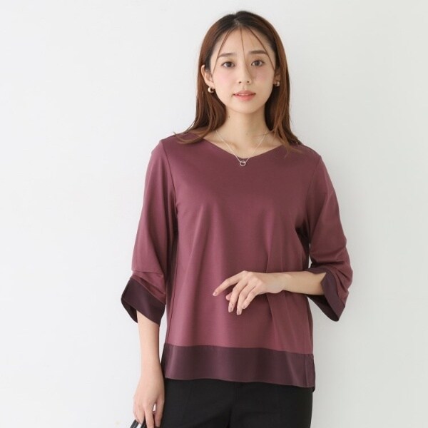 クード シャンス（COUP DE CHANCE）/【手洗い可／日本製】異素材ドッキングのカットソー