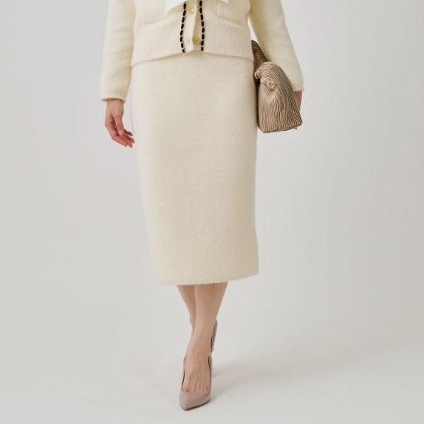 クード シャンス（COUP DE CHANCE）/【手洗い可／セットアップ可】フェザーモールのニットスカート