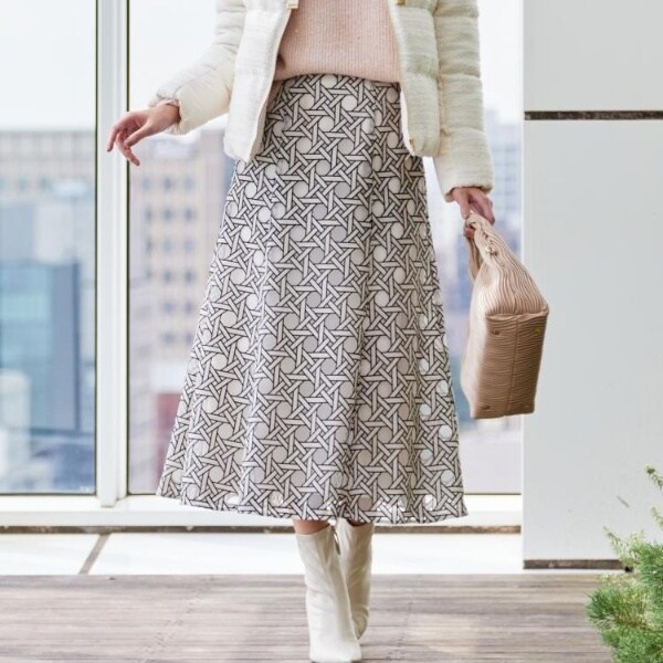 クード シャンス（COUP DE CHANCE）/【日本製】シアー刺繍のフレアースカート
