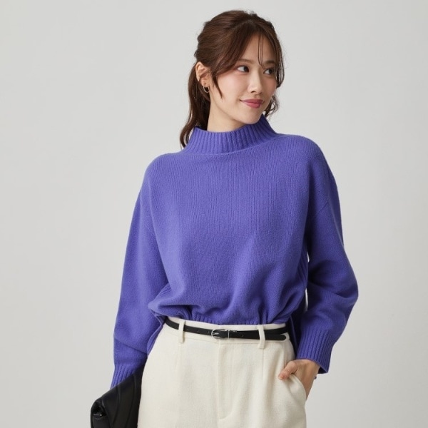 クード シャンス（COUP DE CHANCE）/【手洗い可／日本製／カシミヤ混】ミドルゲージのハイネックニットトップス