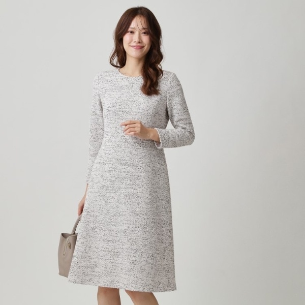 クード シャンス（COUP DE CHANCE）/【手洗い可／日本製／伸縮性】ツイード見えワンピース