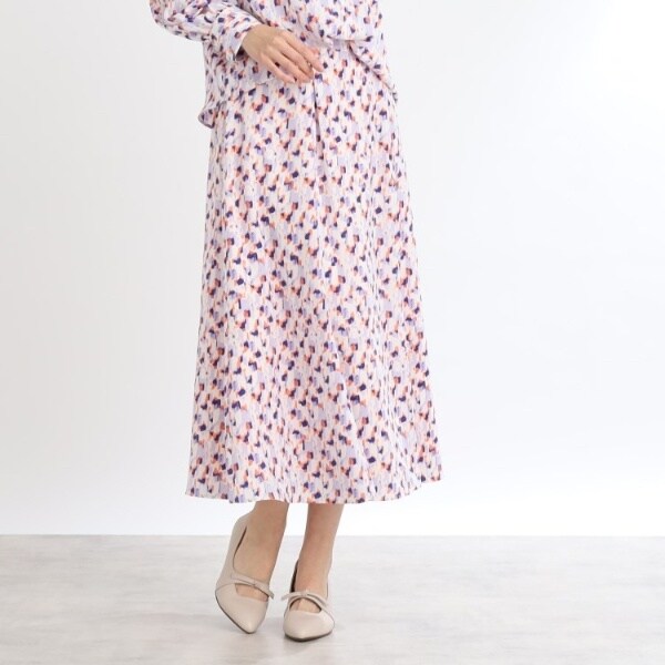 リフレクト（Reflect）/【マシンウォッシュ可／セットアップ可】フリュイドプリントスカート