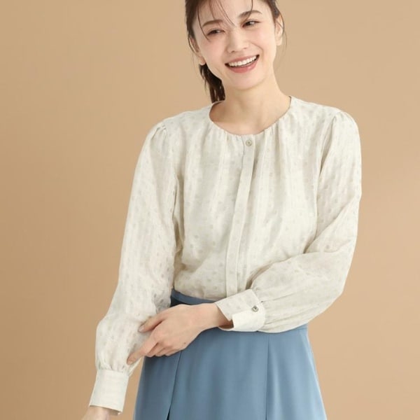 リフレクト（Reflect）/【手洗い可】ドットジャカードブラウス