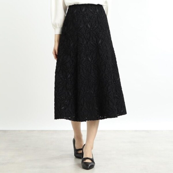 リフレクト（Reflect）/【手洗い可】カットジャカードロングスカート