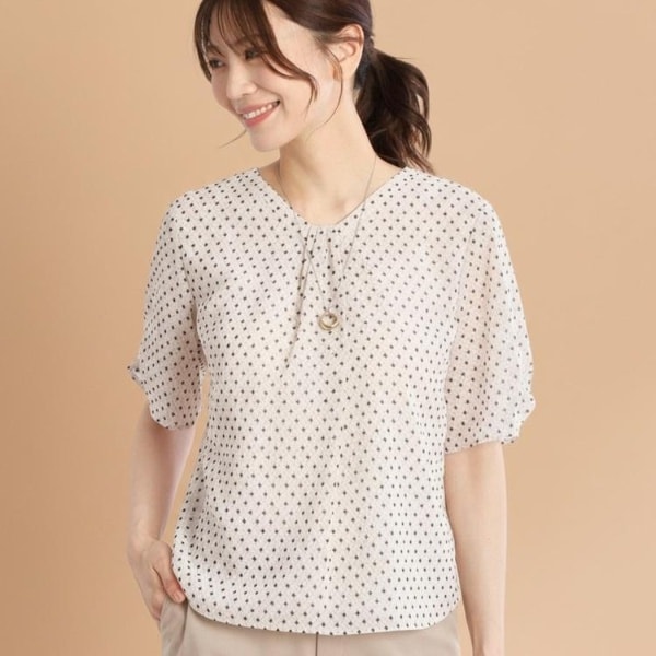 リフレクト（Reflect）/【マシンウォッシュ可／セットアップ可】コツキ柄プリントブラウス