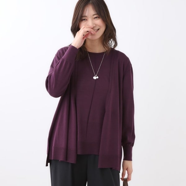 リフレクト（Reflect）/【ちくちくしない／アンサンブル可／通勤におすすめ◎】オフボディ着流しカーディガン