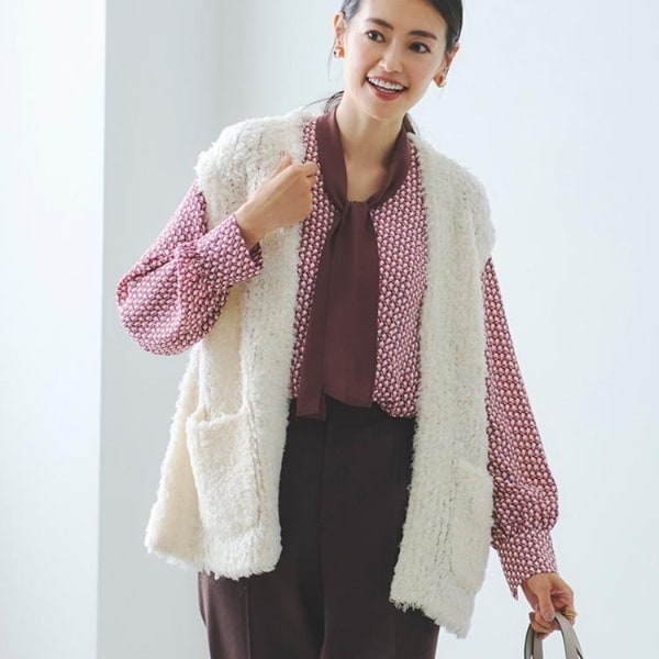 リフレクト（Reflect）/【秋映え／ふんわり軽い／ゆったりシルエット】ファンシーヤーンベスト