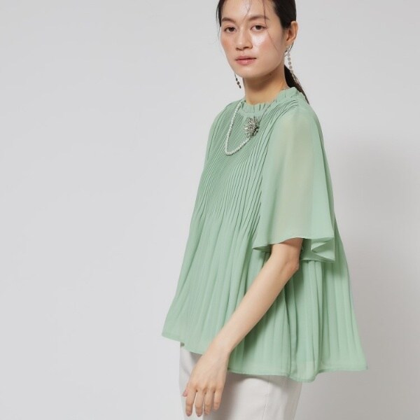 スーナウーナ（SunaUna）/【プリーツ／フレアスリーブ】Aラインブラウス
