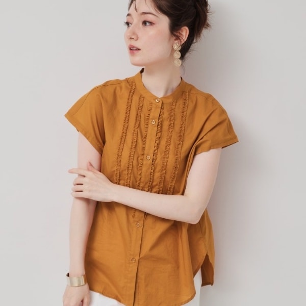 スーナウーナ（SunaUna）/【コンパクトフリル／3色展開】フレンチスリーブブラウス