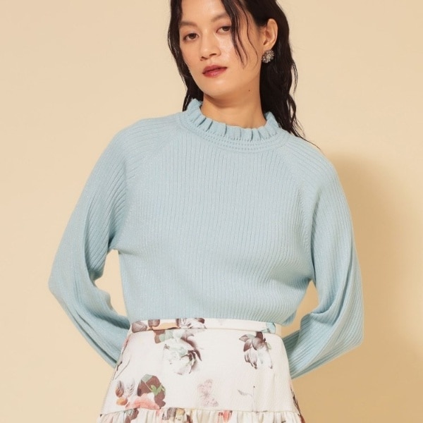 スーナウーナ（SunaUna）/【COLLECTION LINE】フリルラメニット