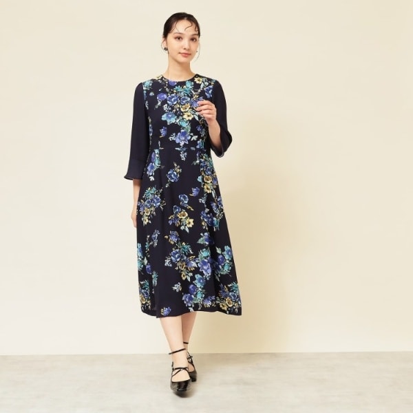 スーナウーナ（SunaUna）/【co creation and yours／SS〜L】花柄パネルワンピース
