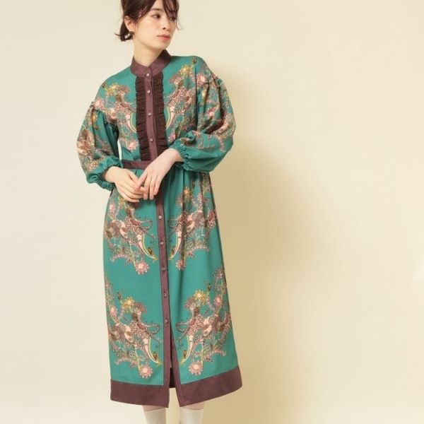 スーナウーナ（SunaUna）/【COLLECTION LINE】オリエンタルパネル柄ワンピース