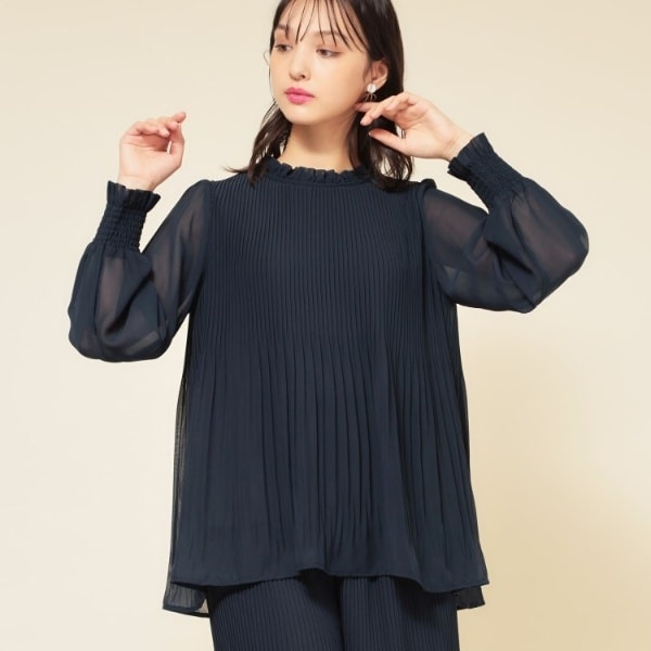 スーナウーナ（SunaUna）/【プリーツ／セットアップ可】チュニックブラウス