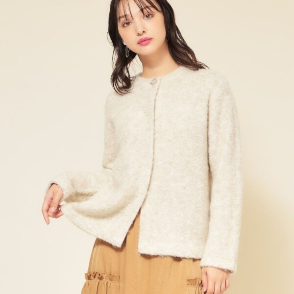 スーナウーナ（SunaUna）/【ループヤーン／ふんわり】ミドル丈カーディガン