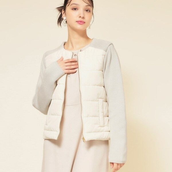 スーナウーナ（SunaUna）/【中綿／キルト】ノーカラーブルゾン