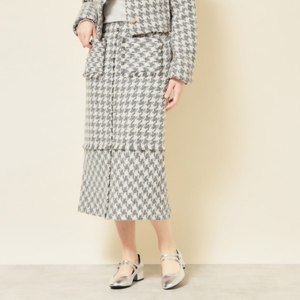 スーナウーナ（SunaUna）/【COLLECTION LINE】ツイードフリンジスカート