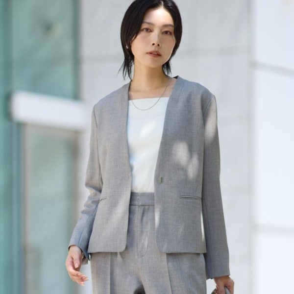 ザ ショップ ティーケー（THE SHOP TK）/ビジネスノーカラージャケット【セットアップ可洗える】CAVIANシリーズ