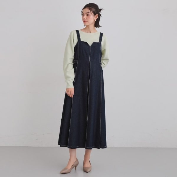 ザ ショップ ティーケー（THE SHOP TK）/デニムステッチジャンスカ