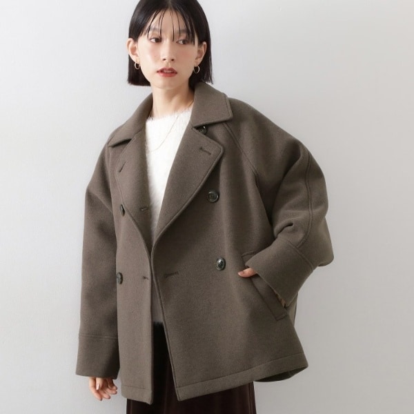 ザ ショップ ティーケー（THE SHOP TK）/柔らかで大人上品 ジャージメルトンPコート