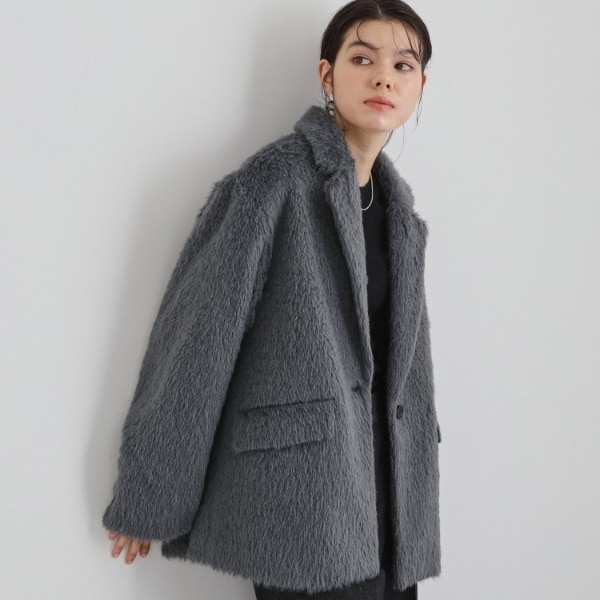 ザ ショップ ティーケー（THE SHOP TK）/纏うだけで大人上品 シャギーチェスターハーフコート