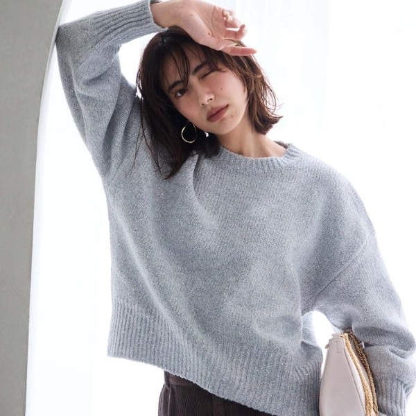 オペークドットクリップ（OPAQUE．CLIP）/スパンコールラメニット【洗える】