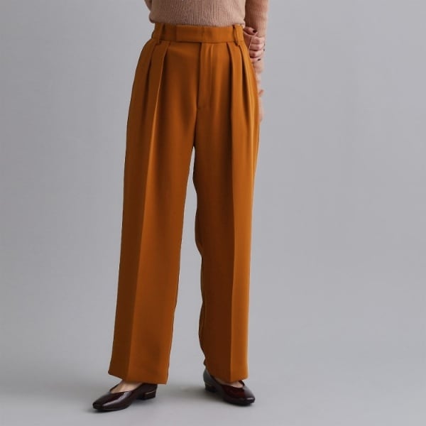 オペークドットクリップ（OPAQUE．CLIP）/【es】タックワイドストレートパンツ【洗濯機OK防シワUVケア接触冷感吸水速乾】