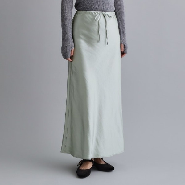 オペークドットクリップ（OPAQUE．CLIP）/【es】サテンナローイージーロングスカート【洗濯機OK】