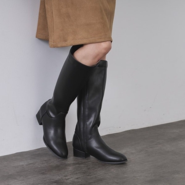 オペークドットクリップ（OPAQUE．CLIP）/レザー調ロングブーツ