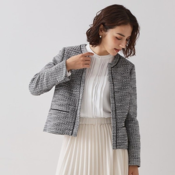 オペークドットクリップ（OPAQUE．CLIP）/≪通勤・セレモニー対応≫ コットンツイードジャケット