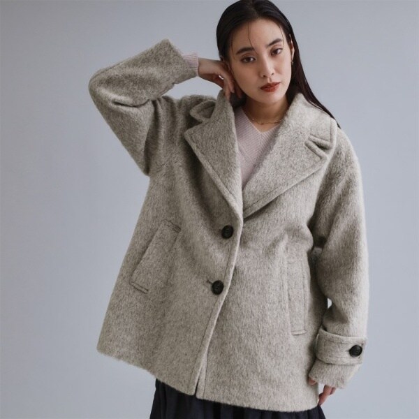 オペークドットクリップ（OPAQUE．CLIP）/【es】《Mapel／マペル》シャギーミドルコート