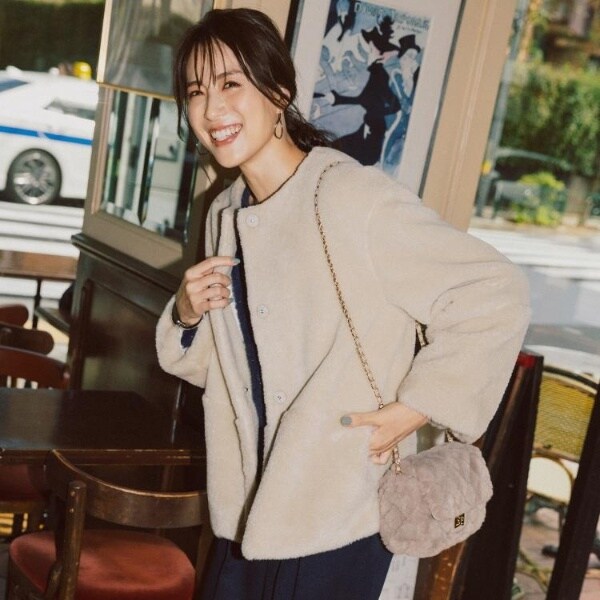 オペークドットクリップ（OPAQUE．CLIP）/フェイクボア切替ショートコート