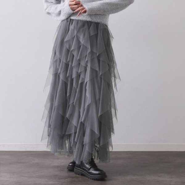 オペークドットクリップ（OPAQUE．CLIP）/ラッフルチュールイージースカート【洗濯機OK】
