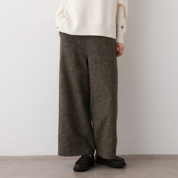 デッサン（Dessin）/【洗える後ろゴム】ツイードワイドパンツ