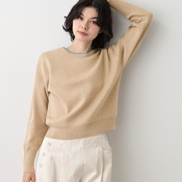 デッサン（Dessin）/【洗える】カシミヤブレンドスウェットライクニット