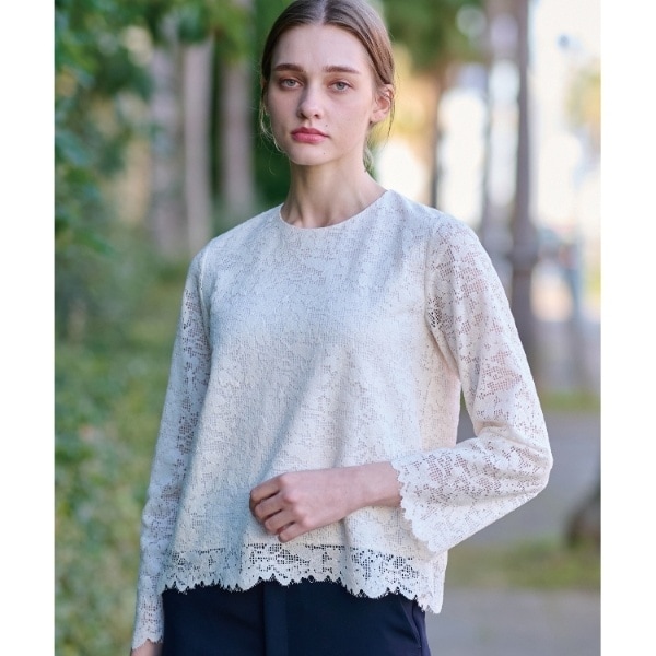 ドレステリア（DRESSTERIOR）/【通勤セレモニー洗える】オーガニックコットンレースブラウス