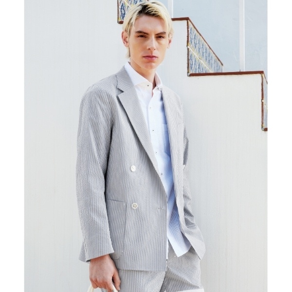 ドレステリア（DRESSTERIOR）/【セットアップ可吸湿速乾Safari5月号掲載】COOLMAX シアサッカー サマージャケット