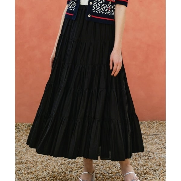 ドレステリア（DRESSTERIOR）/【大人百花春号掲載 モデル美香さん着用】洗えるコットンボイルティアードスカート