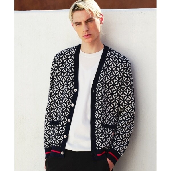 ドレステリア（DRESSTERIOR）/オーバーラップサークル ジャカード ニットカーディガン