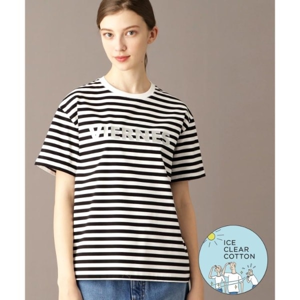 ドレステリア（DRESSTERIOR）/【接触冷感抗菌防臭消臭】アイスクリアコットン VIERNESロゴボーダーT