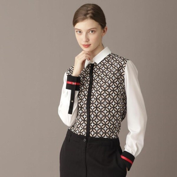 ドレステリア（DRESSTERIOR）/【美人百花モデル美香着用】オーバーラップサークルコンビシャツ